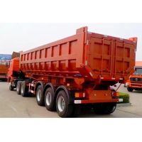 Quality 1 Semi Trailer Customized Tipping Gravel Semi Bottom Gooseneck Dump Haulers for for sale