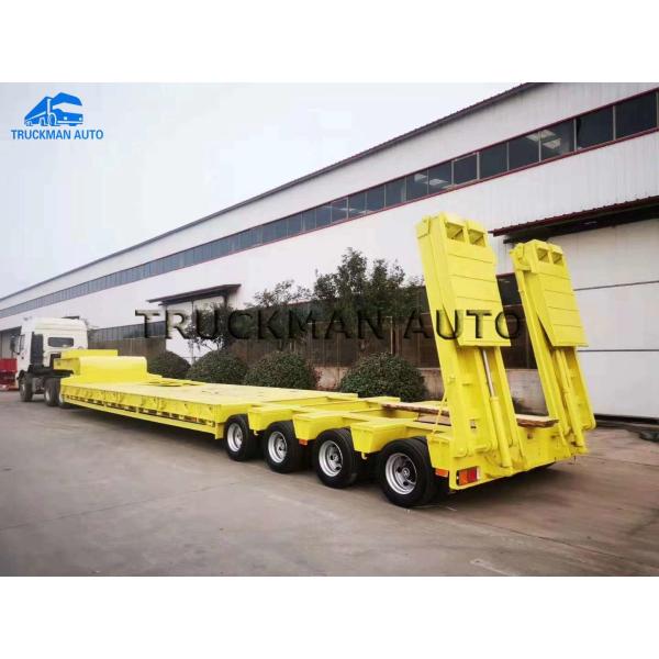 Quality Heavy Duty Flatbed Low Bed Semi Trailer 4 Axles Extra Durability Designed for sale