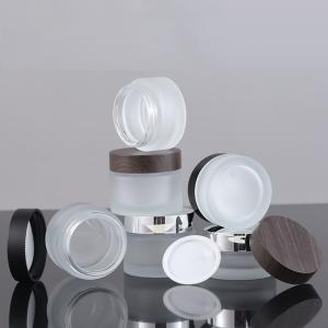 Quality Clear Frosted Skincare Transparent Glass Jars Cosmetic 30ml 50ml 50g for sale