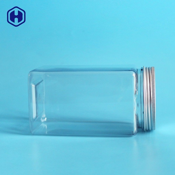 Quality Thin Wall Square Plastic Food Containers With Aluminium Screw Cap for sale