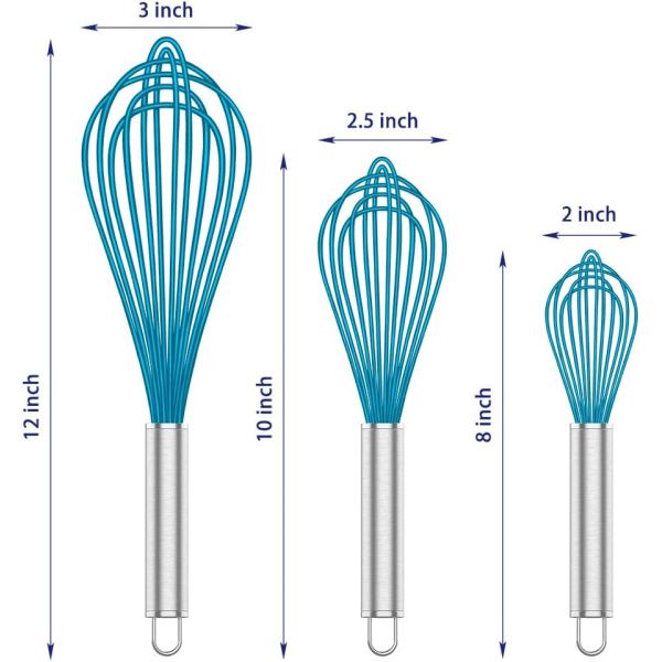 Quality Silicone Whisks and Stirrers Set Non-Slip Kitchen Mixing Tools for sale