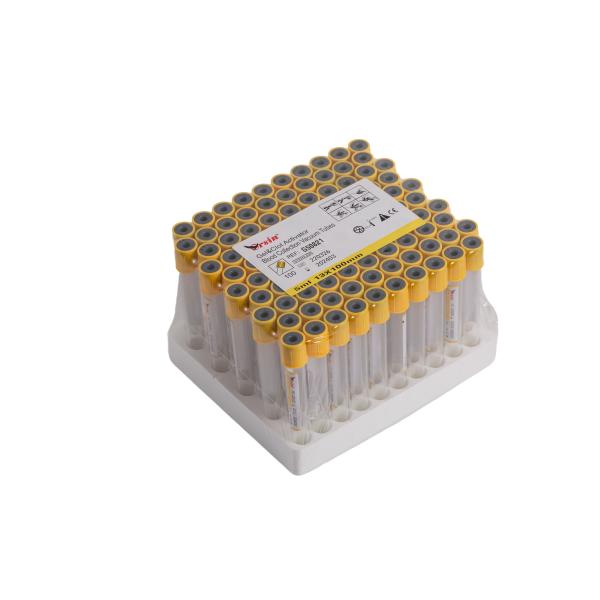 Quality Glass Or PET Gel And Clot Activator Yellow 1ml-10ml Yellow Blood Tube for sale