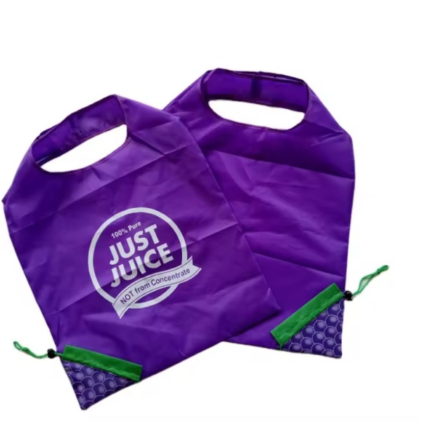 Quality Custom Made Foldable Polyester Tote Bag Grape Polyester Nylon Collapsible Grocery Bags for sale