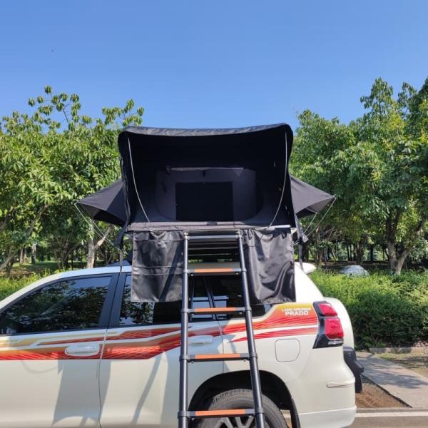 Quality 4 Season Foldable Rooftop Camping Tent Extended Type With Aluminum Shell for sale