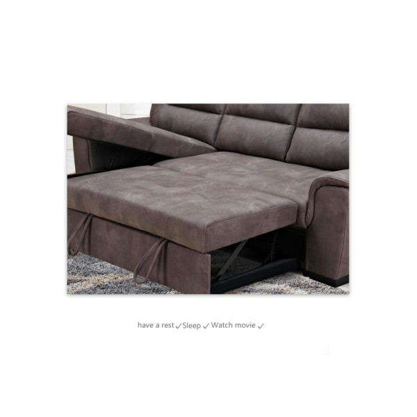 Quality Sectional Pull Out Folding Sofa Bed Multipurpose Breathable Light Gray for sale