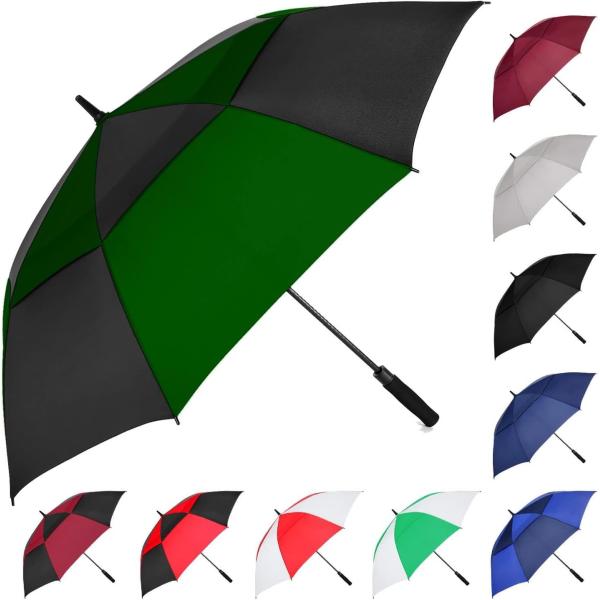 Quality Double Layer Golf Umbrella with Auto Open Hand Close and Personalized Pattern for sale