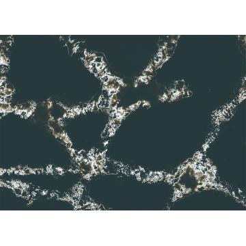 Quality Ice Crack Black Quartz Impact Resistance For Kitchen Countertop for sale