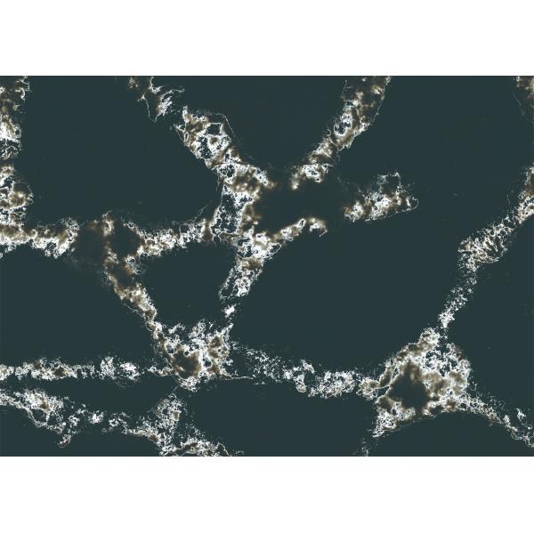 Quality Ice Crack Black Quartz Impact Resistance For Kitchen Countertop for sale