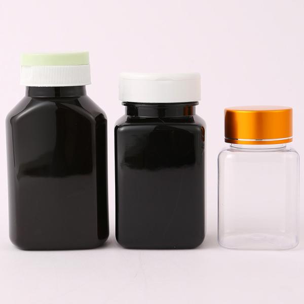 Quality 30cc 60cc 80cc 100cc 120cc Black Vitamin Pill Bottle Capsule PET Bottle With Flip for sale