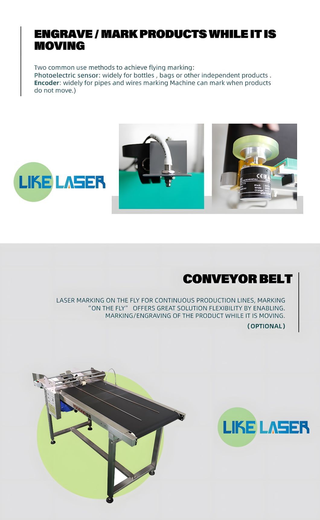Mass Production High Performance Fiber Online Flying Laser Marking Machine for Tube Wire PVC Laser Printer