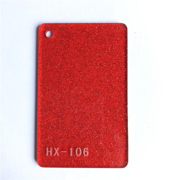 Quality Red Glitter Acrylic Sheets 3mm Custom Cutting Plastic Panels 48x96 Inches for sale