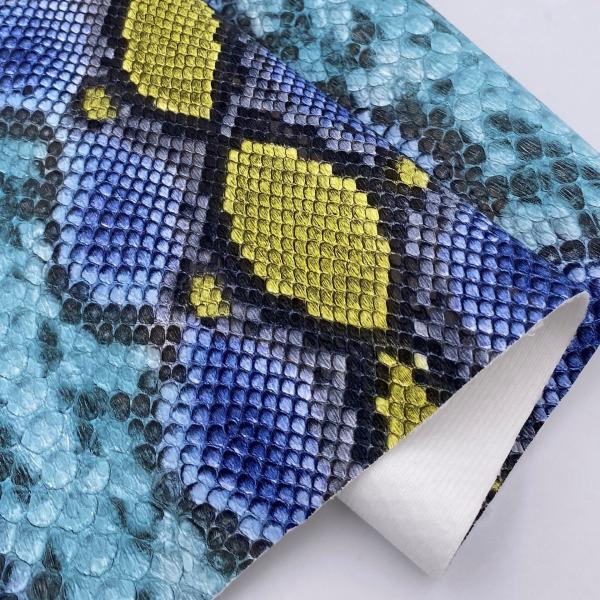 Quality Snake Pattern Handbag PU Leather Printed Imitation Cotton Velvet for sale