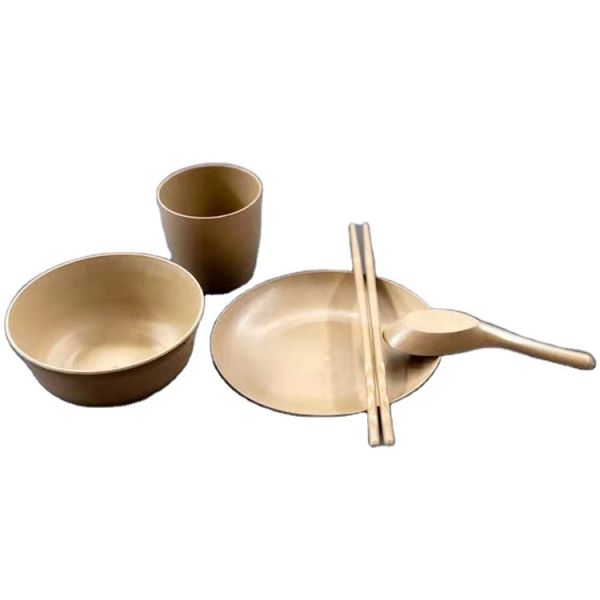 Quality Occasion Selection Support Brown Rice Husk Bowl Cup Cutlery for Eco-Conscious Buyers for sale