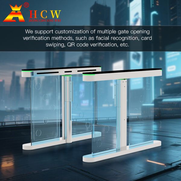 Quality HCW Slim Acrylic Side Cover High Speed Barrier Turnstile Gate For Access Control for sale