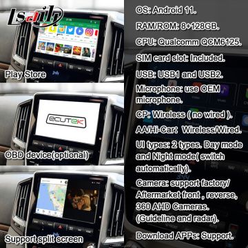 Quality 8+128GB Qualcomm Android Multimedia Video Interface for Land Cruiser 2013-2021 for sale