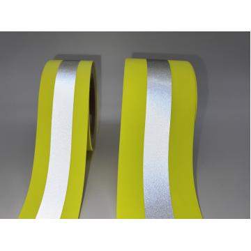 Quality Fluorescent Color Fire Resistant Reflective Fabric Tape Applied To Fire for sale