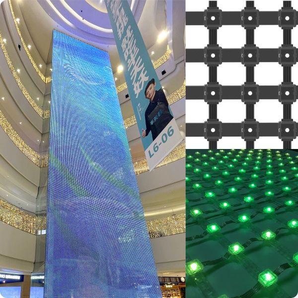 Quality Large Commercial LED Pixel Screen Building Display Mesh Curtain for Media Facade for sale