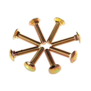 Quality Square Neck Round Head Bolt M3 - M72 With Plain / Black / Zinc Plated Surface for sale