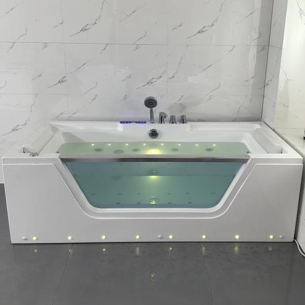 Quality Initial Payment 2 Person Rectangular Whirlpool Massage Bathtub with Front Blue for sale