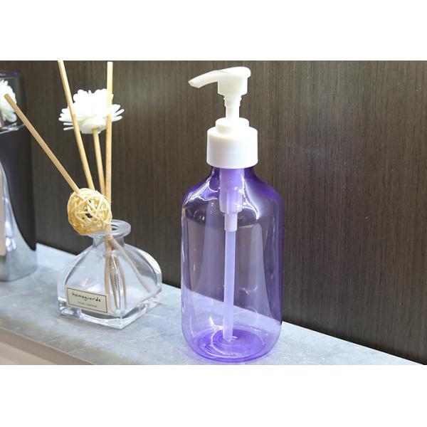Quality Oblique Shoulder Purple Shampoo PET Pump Bottle Leakproof for sale