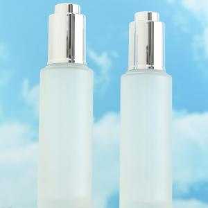 Quality 30ml Clear Frosted Glass Bottle Cosmetic Bottle Packaging With Pressure Dropper for sale