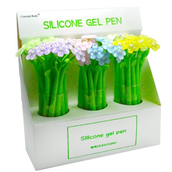 Quality Promotion Creative Acrylic Crystal Daisy Flower Silicone Neutral Pen For Gift for sale