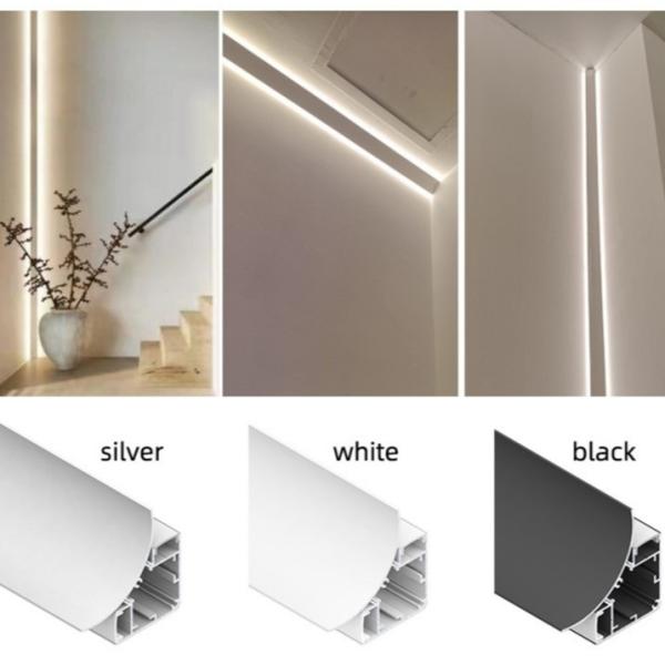Quality PC PMMA Diffuser LED Corner Aluminium Profile Alloy 6063 T5 Anodizing Finish for sale