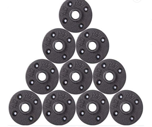 Quality 10 Pack 1/2 Inch Grey Malleable Cast Iron Floor Flange Seamless Pipe Fittings for sale