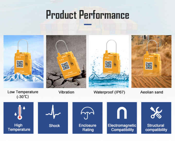 Jointech JT709C Smart Container Seal Tracking For Cargo Security And GPS Navigation Seal Lock 5