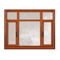 Quality Horizontal Opening Wood Grain Aluminum Casement Windows Sound Insulation 35dB for sale