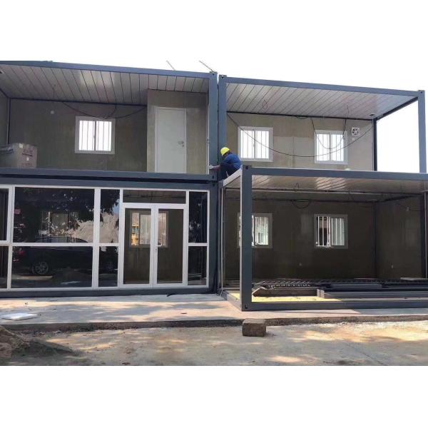 Quality prefab Glass Wall Luxury Flat Pack Container House for sale