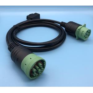 Quality Green Deutsch 9-Pin J1939 Female to Right Angle OBD2 OBDII Female and J1939 Male for sale