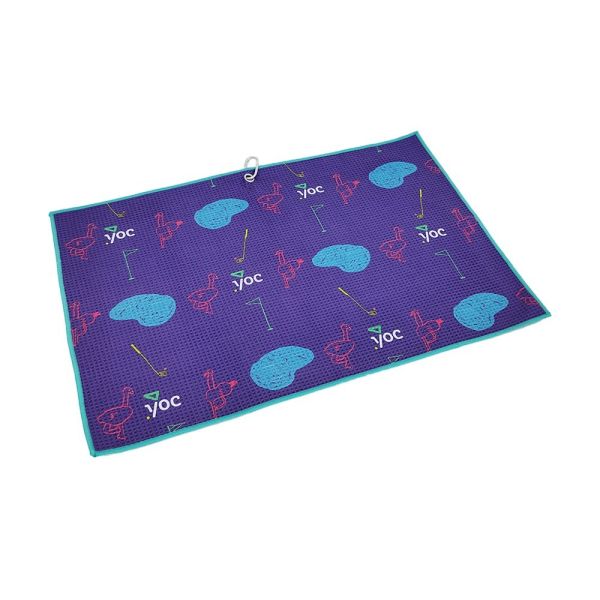 Quality custom woven pattern embroidered transfer print golf towel for golf waffle super for sale