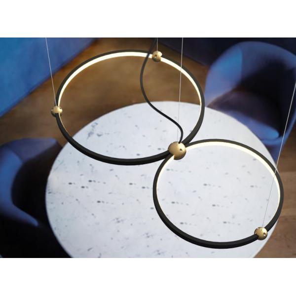 Quality Aluminum Acrylic Circle 300mm 400mm 500mm Ring Pendant Ceiling Light for sale