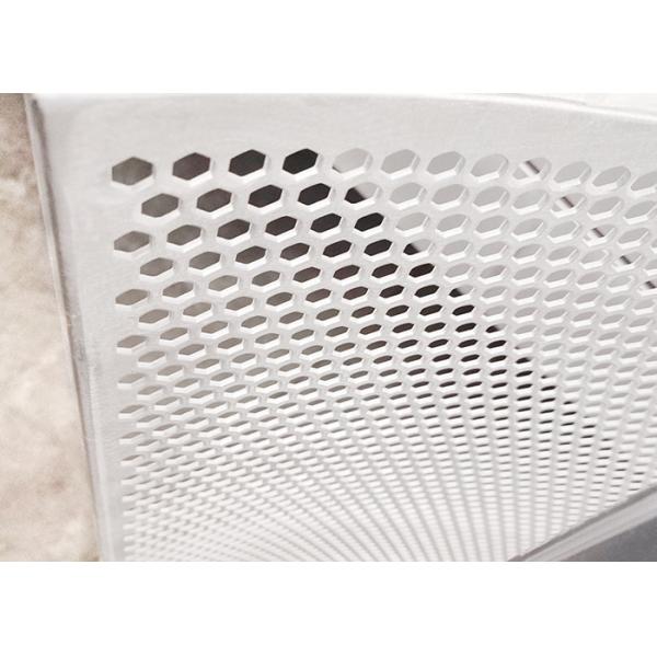 Quality Length 2m 7mm Hexagonal Hole Perforated Metal Mesh White for sale