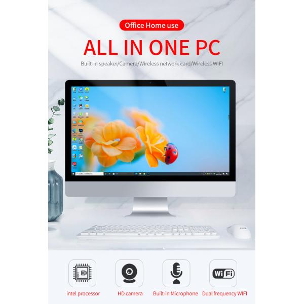 Quality WIN10 HM310 Motherboard 23.6 Inch FHD AIO Desktop Computer With Touch Screen for sale