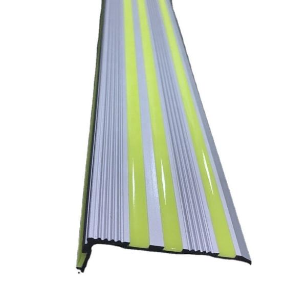 Quality Silver Photoluminescent Anti Slip Stair Nosing With Initial 29600mcd/M2 for sale