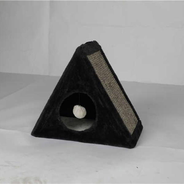 Quality Triangle Shape Cat Scratcher Bed , Modern Cat Bed With Interactive Toys for sale