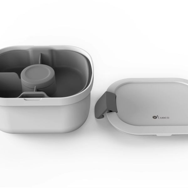 Quality BPA Free Plastic Salad Fruit Bowl Container for Lunch 5 Compartment Box for sale