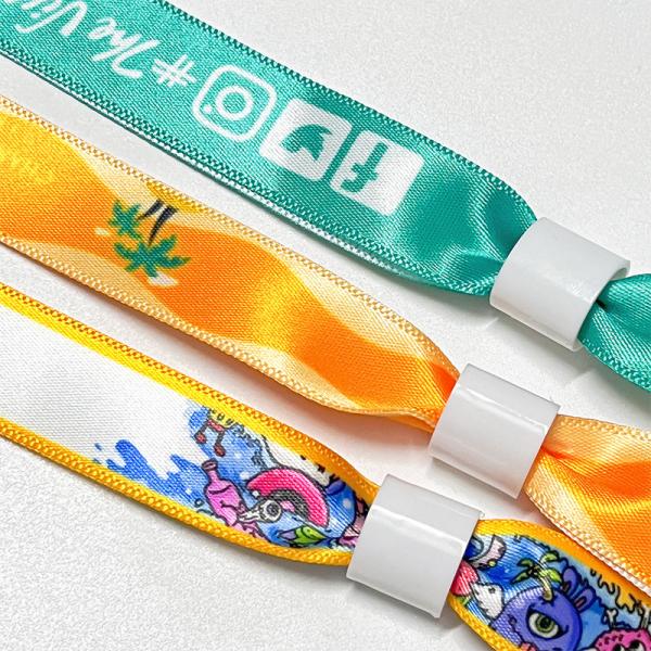 Quality Customized Logo Woven Cloth Wristbands Party Sublimation Textile Bracelets for sale