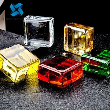 Quality Coloured Glass Brick Wall Customized Size Color Pattern Shape for sale