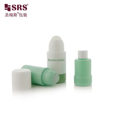 Quality 50ml 75ml PP PCR Recycled Replaceable Double Wall Roller Roll Deodorant Bottle for sale