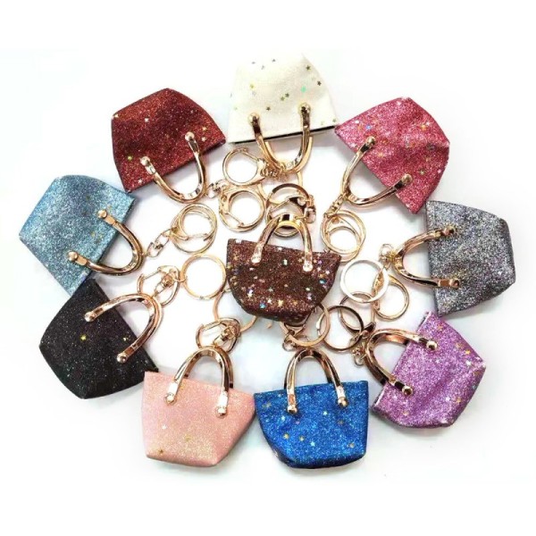 Quality Lightweight 5cm Mini Purse Keychain With Silver Tassel Decoration for sale