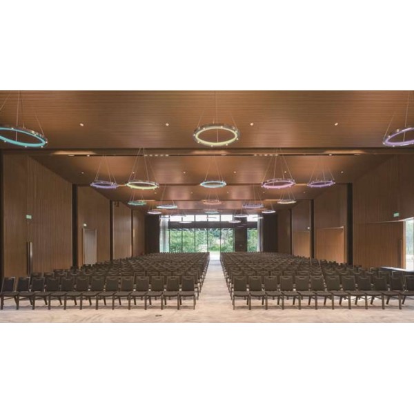 Quality 16/16/6mm Banque Hall Customized Diffuser Perforated Acoustic Panel Wooden Wall Soundproof Board for sale