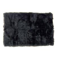 China Black Polyester Area Rugs / Faux Sheepskin Area Rug factory