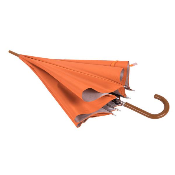 Quality Auto Open Full Body Umbrella Orange Custom Bank Logo Hook Handle with 100cm for sale