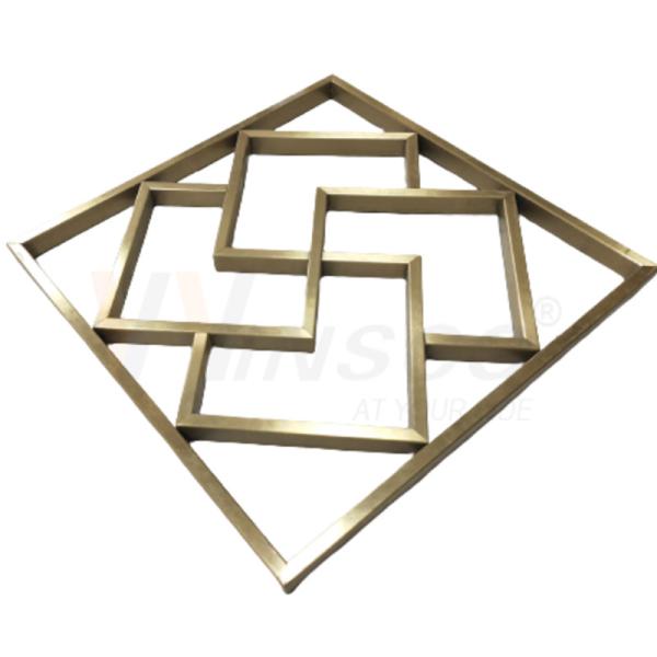 Quality Customized Titanium Gold Stainless Steel Metal Fabrication Geometric Abstract for sale