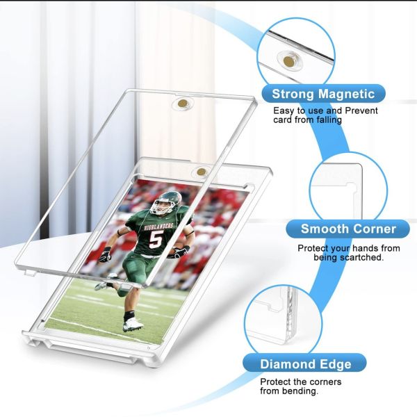Quality Custom Magnetic Card Holder One-touch Transparent Game Cards Protector Slab for sale