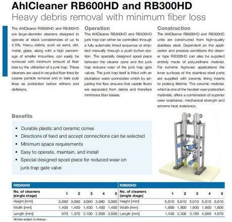 Quality High Density Cleaner Rb300 Rb600 for Recycled Paper Industry for sale