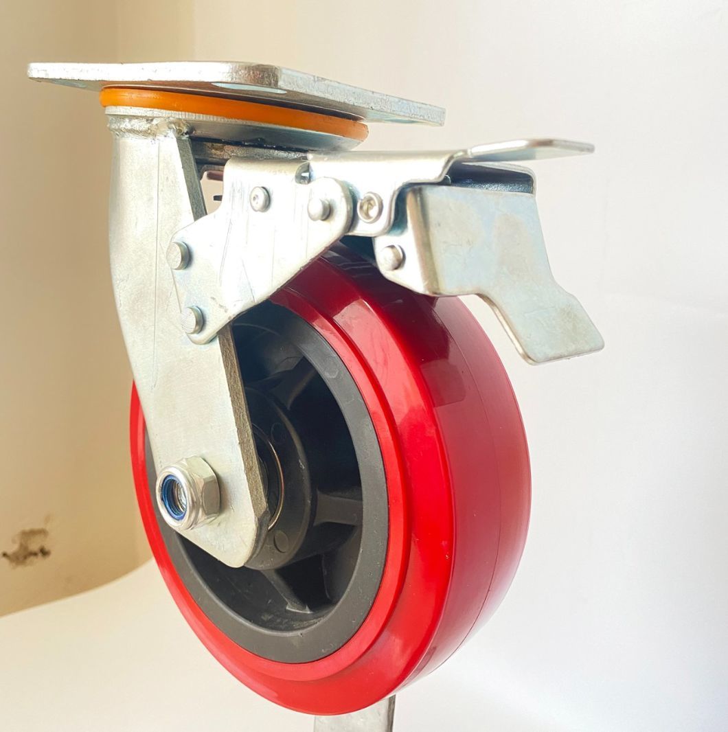 400kg Heavy Duty Red PU Caster Wheel